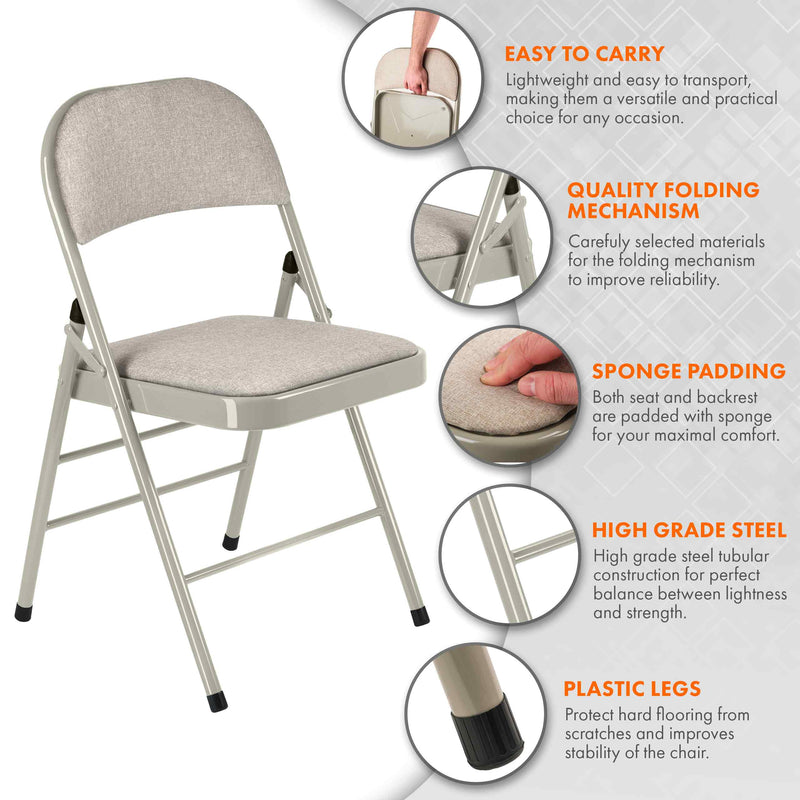 Fabrico Folding Chair Fabric Padded (Camel Cream) – Nyxi | Your Premium ...
