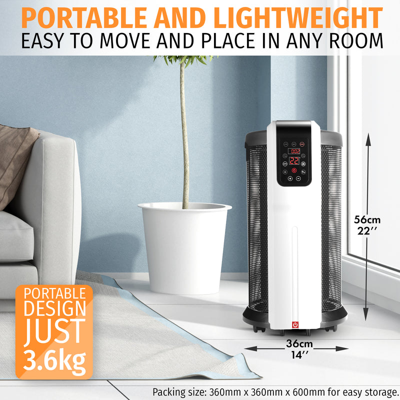 Cylindrical Mica Electric Heater 2200W 360° Surround Heating with Remo ...